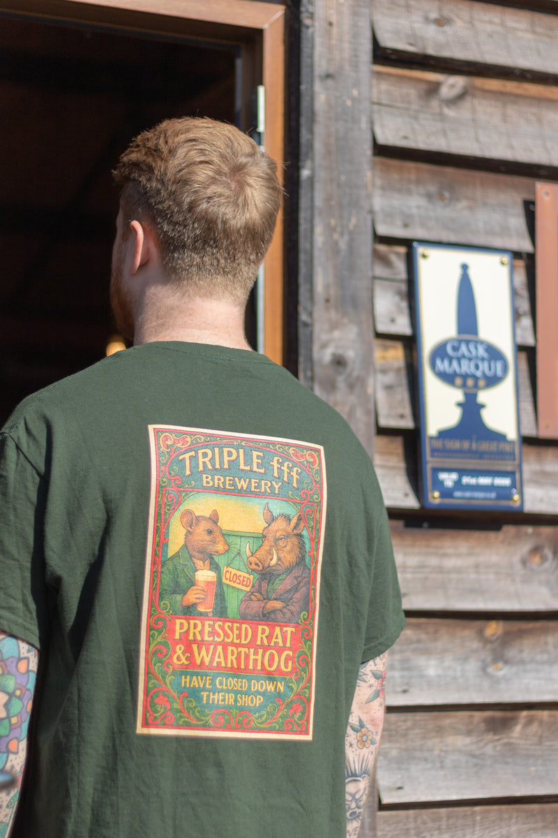 Pressed Rat & Warthog Back Print T-Shirt | Triple fff Brewery