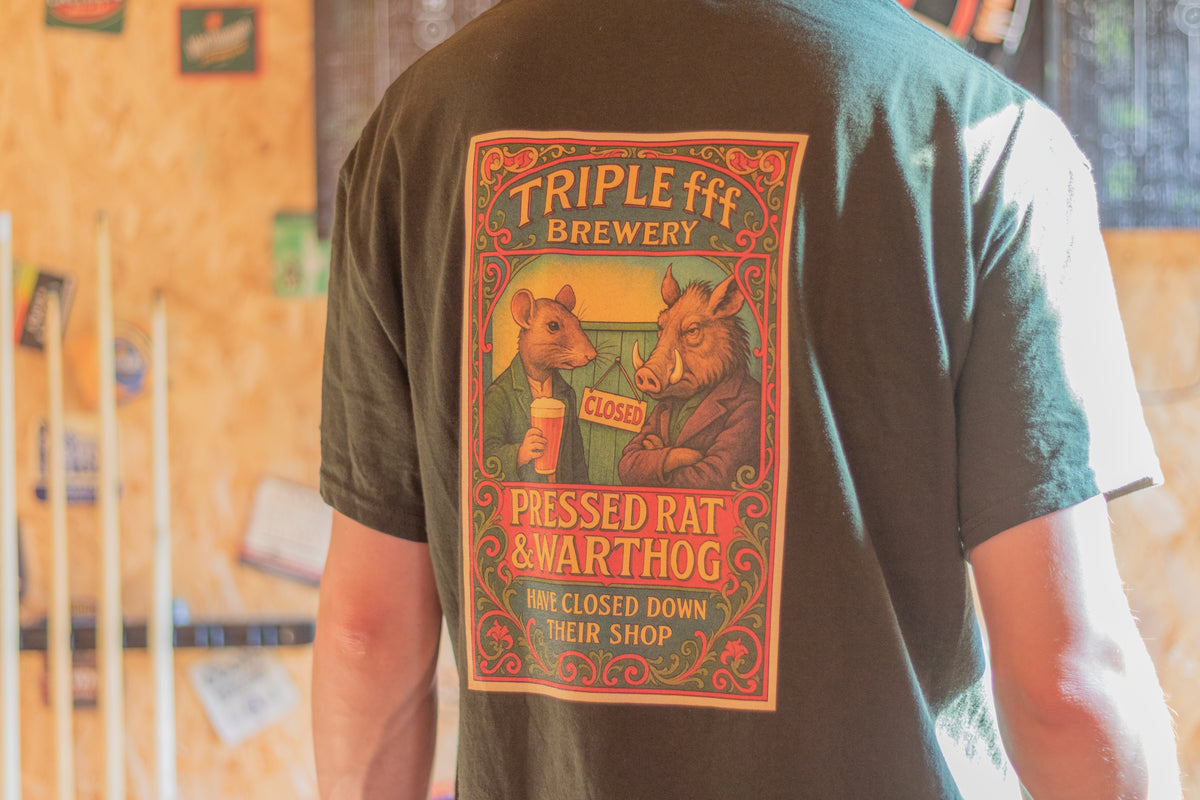 Pressed Rat & Warthog Back Print T-Shirt | Triple fff Brewery