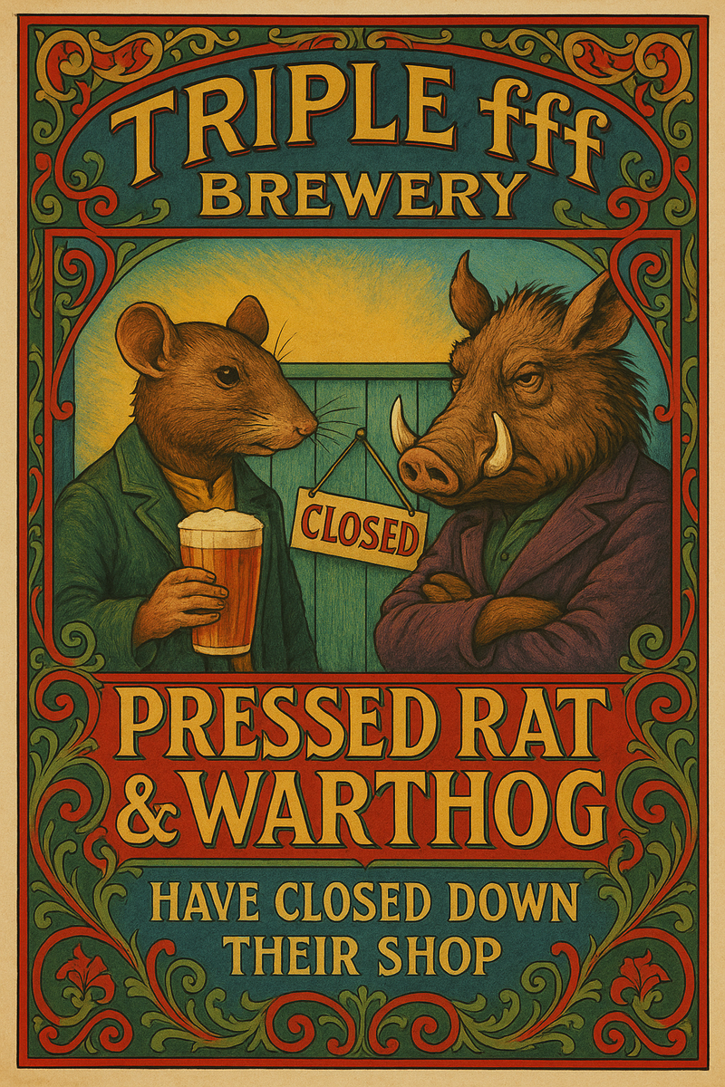 Pressed Rat & Warthog Poster – triplefffbrewery